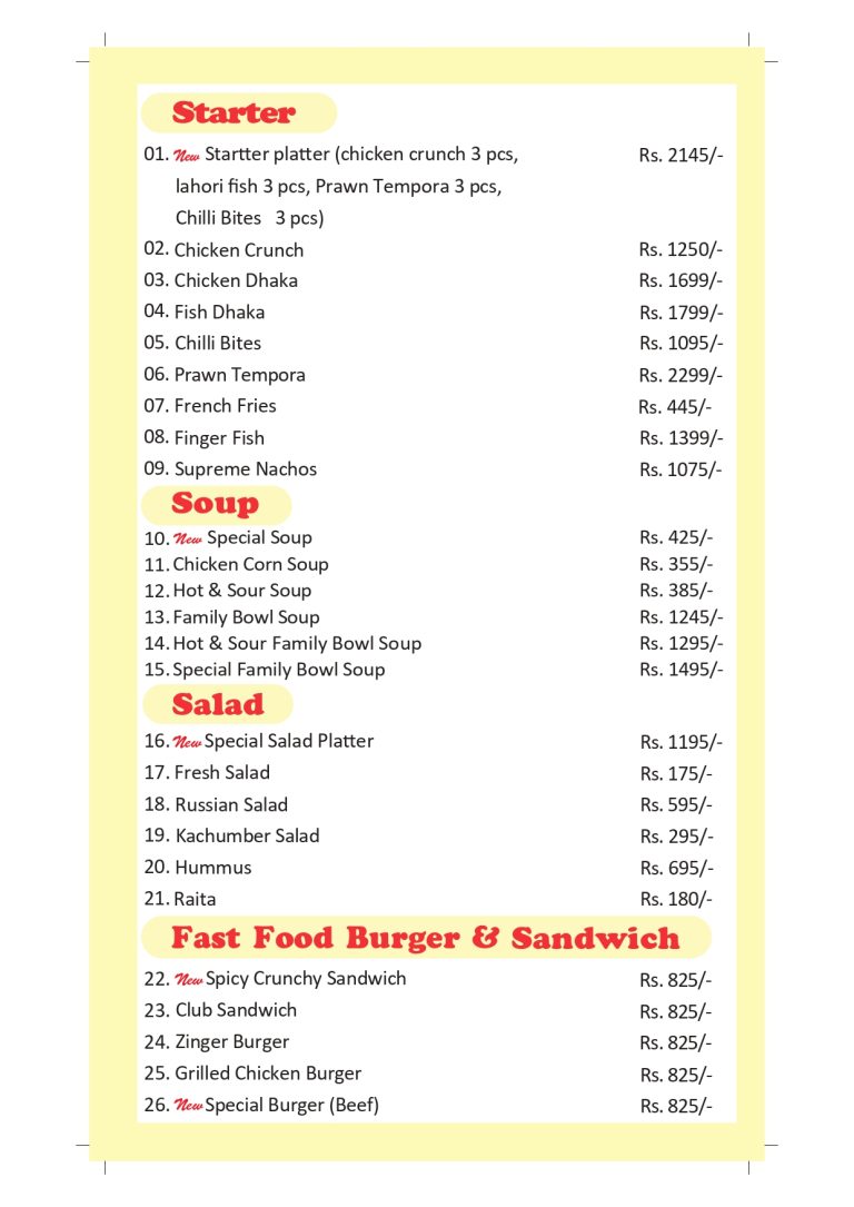 Al Habib Restaurant Menu Karachi - Read 2024 Updated Al Habib ...