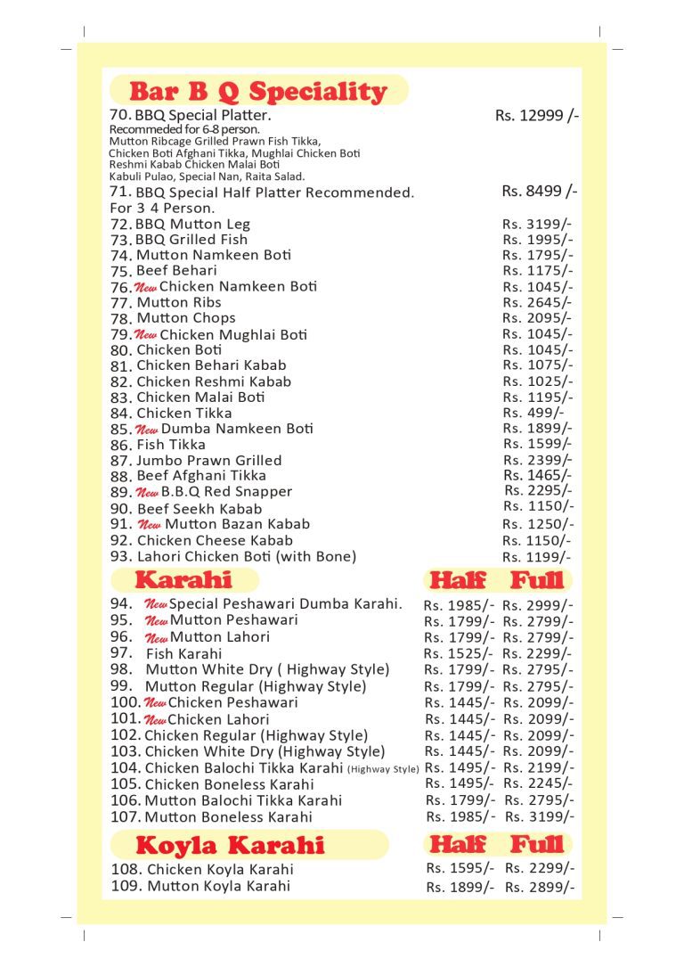 Al Habib Restaurant Menu Karachi - Read 2024 Updated Al Habib ...