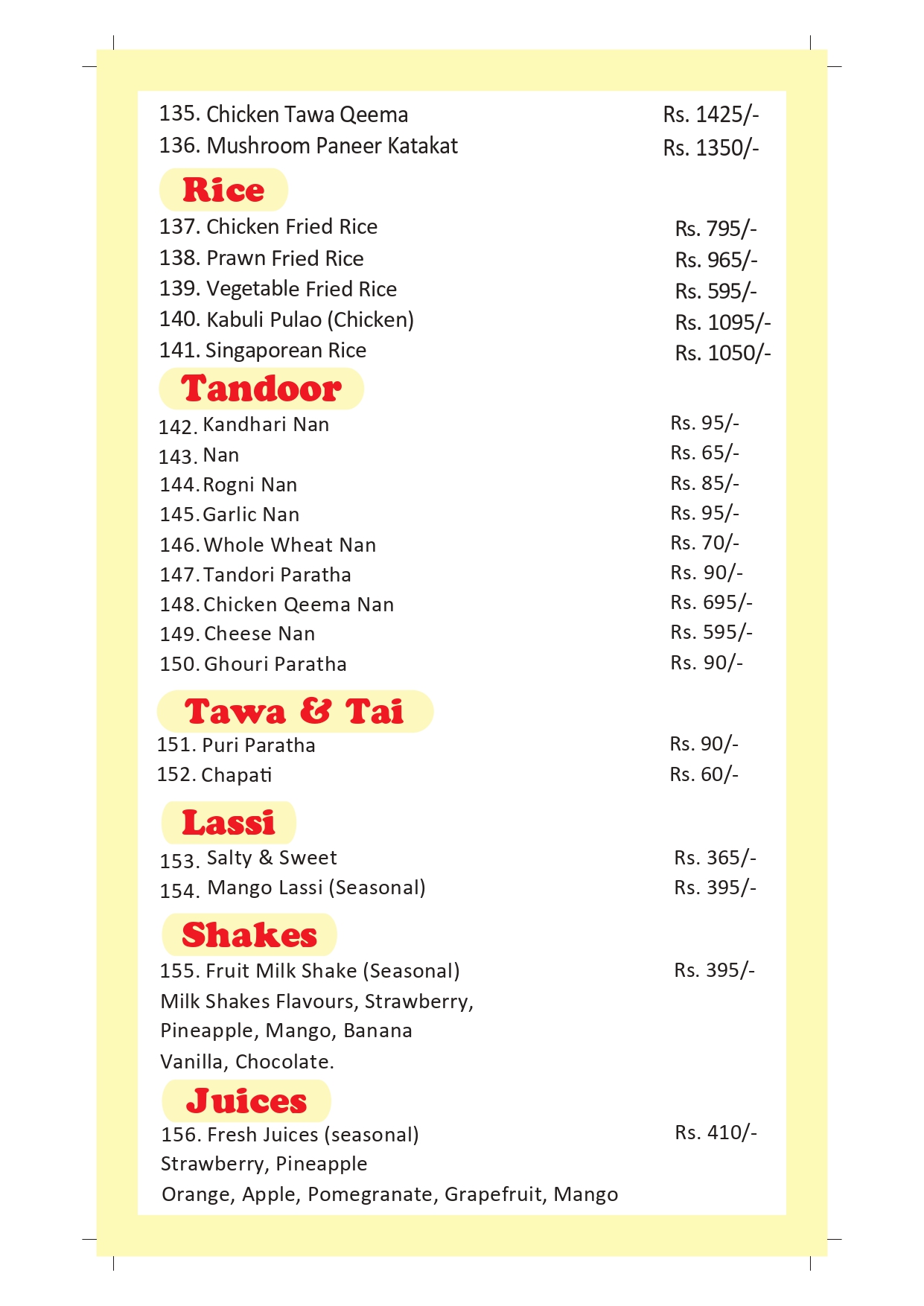Al Habib Restaurant Menu Karachi - Read 2024 Updated Al Habib ...