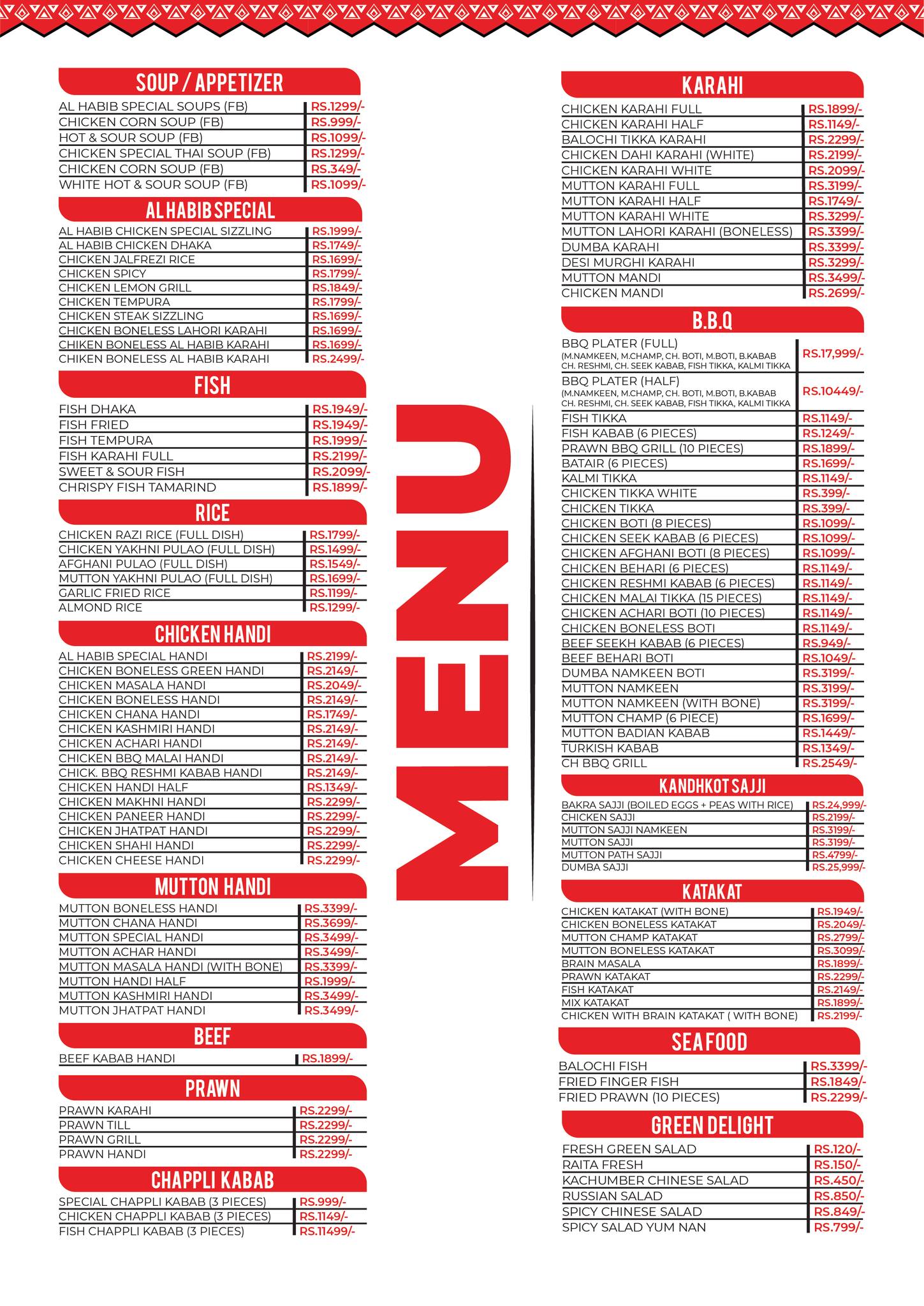 Al Habib Restaurant Menu Karachi - Read 2024 Updated Al Habib ...