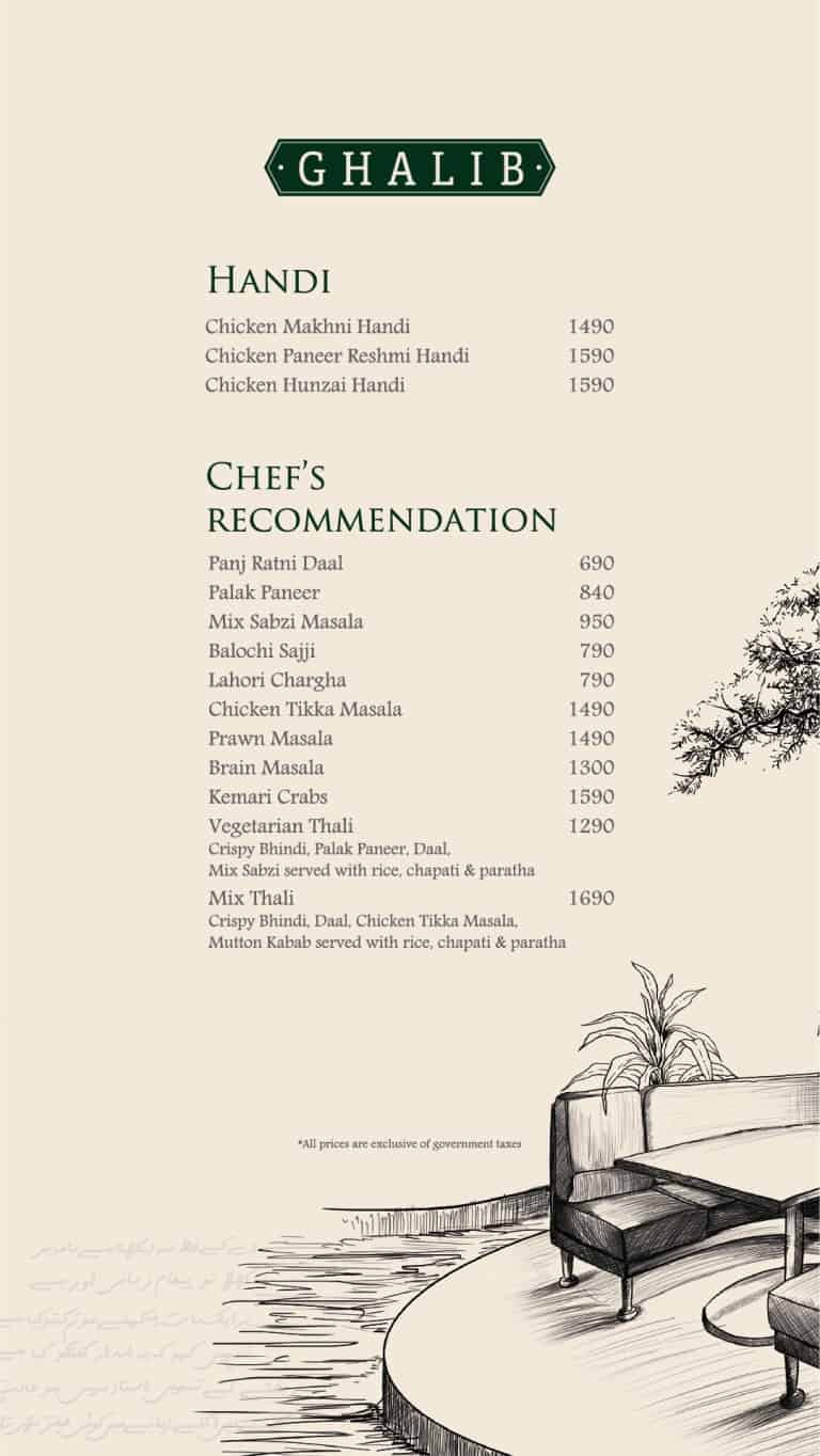 Ghalib Restaurant Menu Karachi - Read 2024 Updated Ghalib Restaurant ...