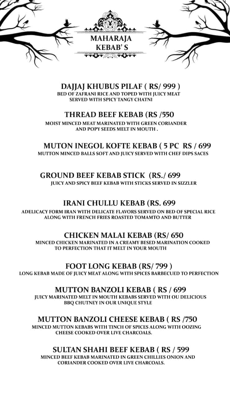 Maharaja Restaurant Menu Karachi - Read 2024 Updated Maharaja ...