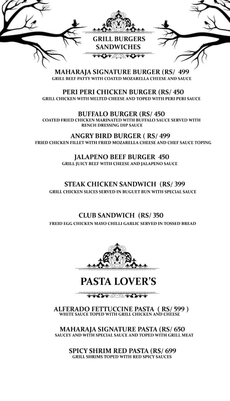 Maharaja Restaurant Menu Karachi - Read 2024 Updated Maharaja ...