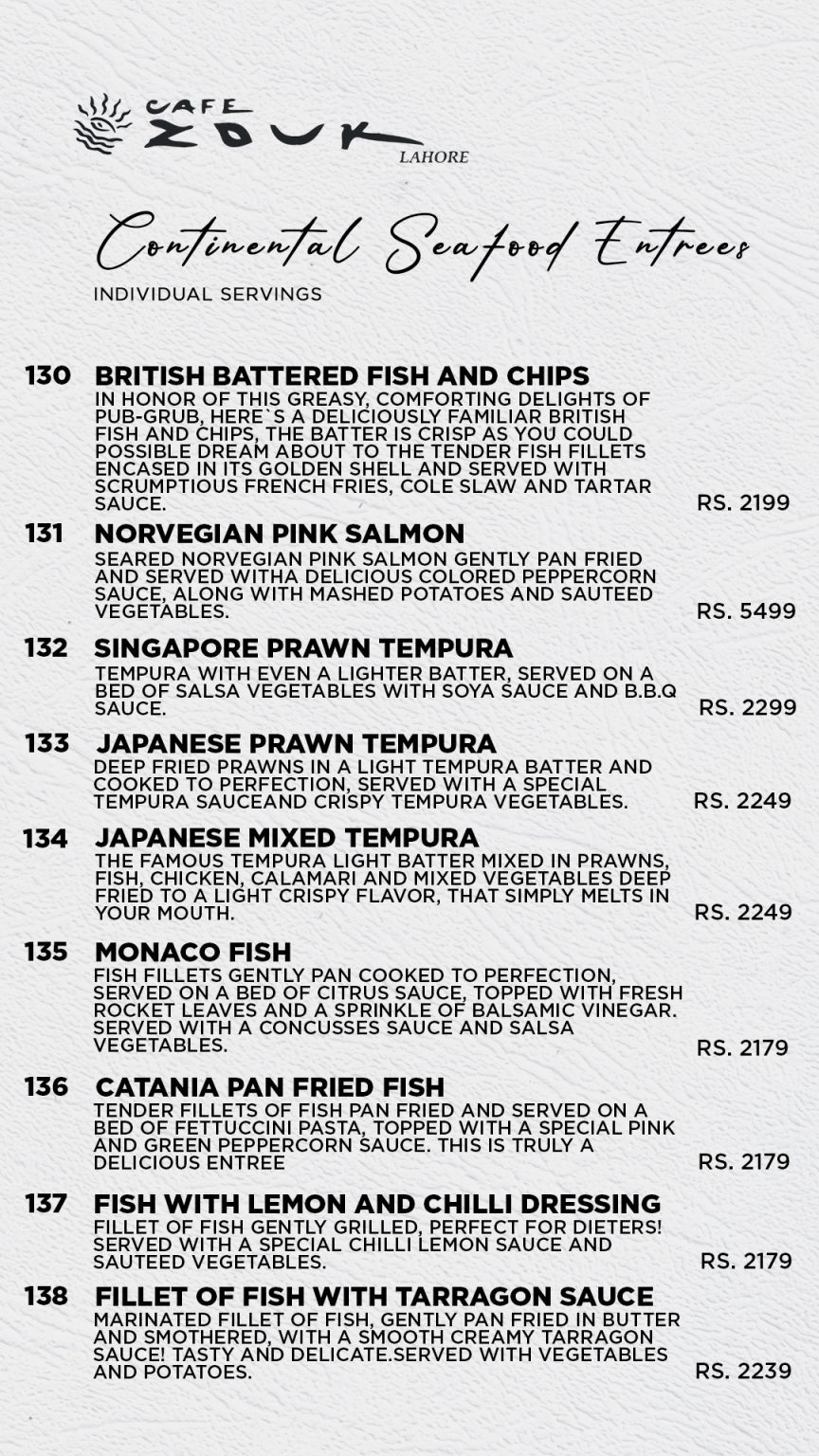 Café Zouk Lahore Menu Lahore - Read 2024 Updated Café Zouk Lahore Menu ...