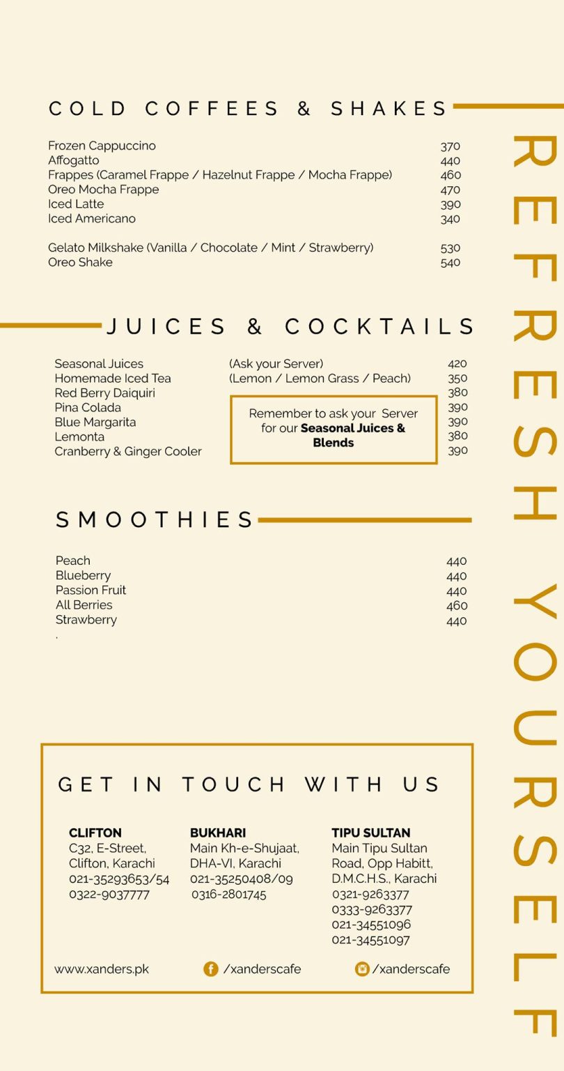 Xander's Restaurant Menu Karachi - Read 2024 Updated Xander's Restaurant Menu, Prices, Reviews ...