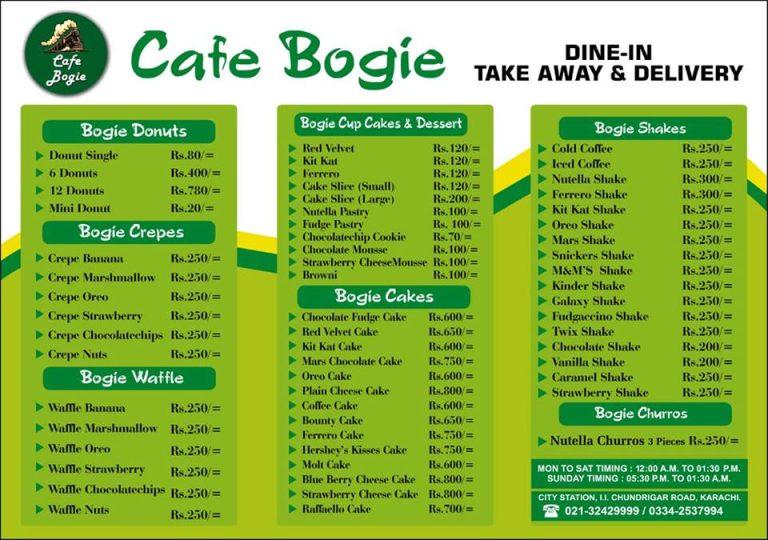 Café Bogie Restaurant Karachi Menu Karachi - Read 2024 Updated Café ...