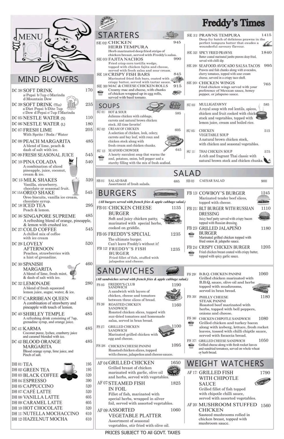 Freddy’s Café Lahore Menu Lahore - Read 2026 Updated Freddy’s Café ...