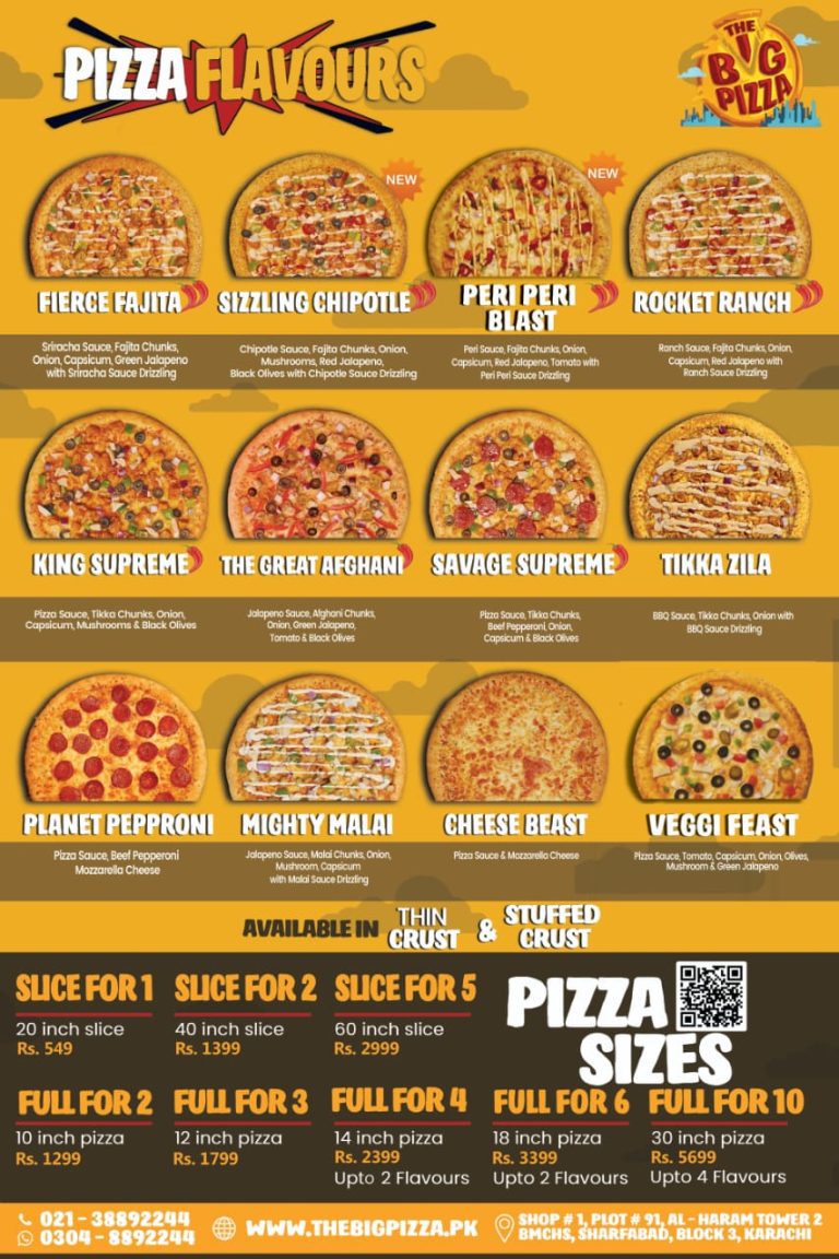 The Big Pizza Karachi Menu Karachi - Read 2024 Updated The Big Pizza ...